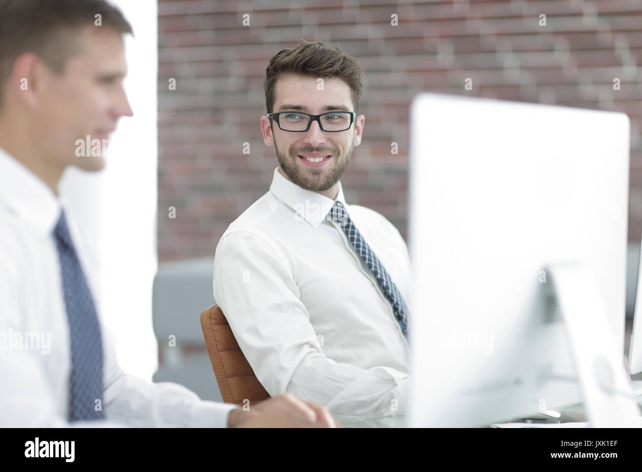 portrait of a successful employee in the workplace Stock Photo - Alamy
