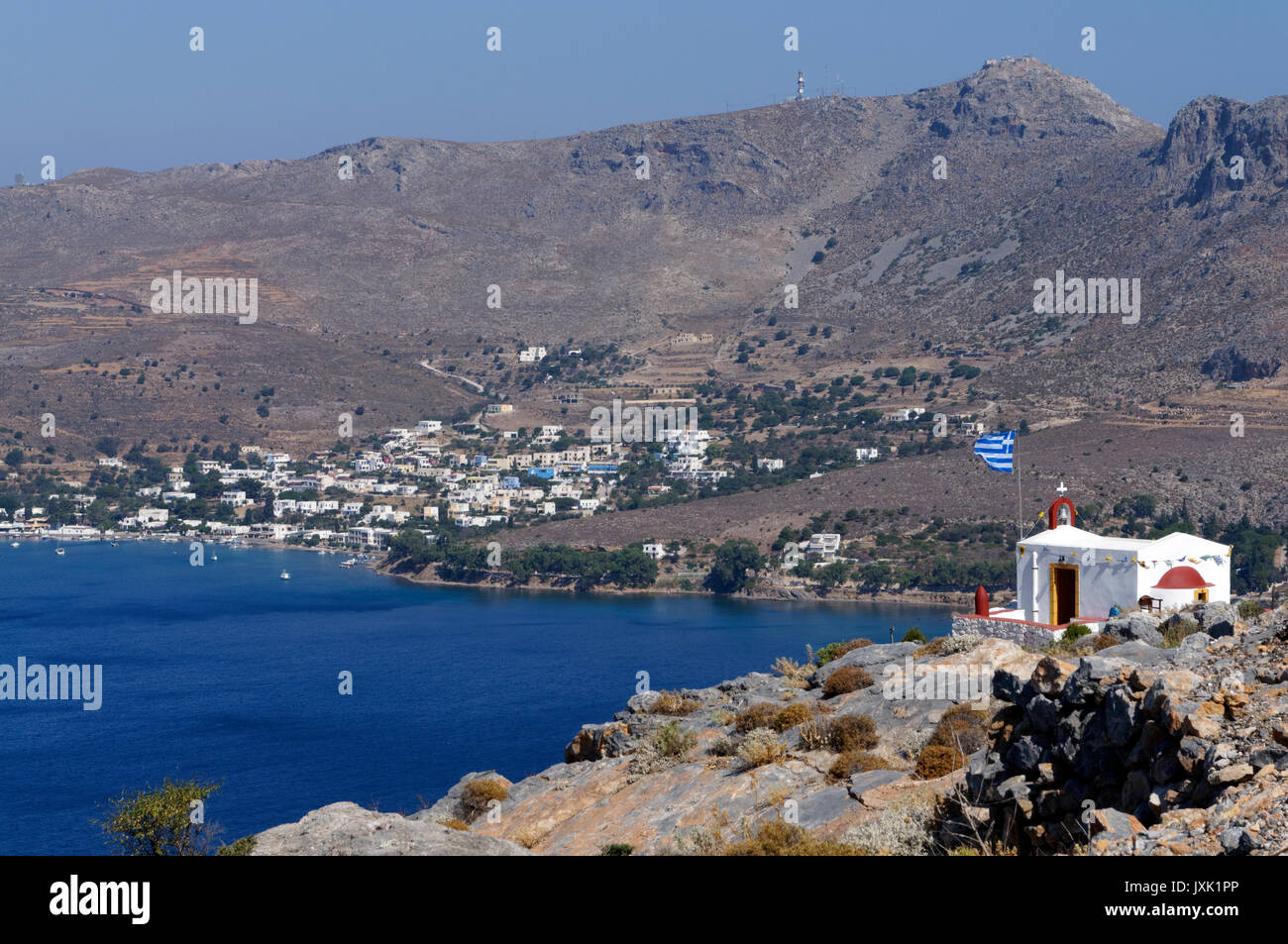 View of Alinta, Alinta Bay and Profitis Illias Church from Panteli ...
