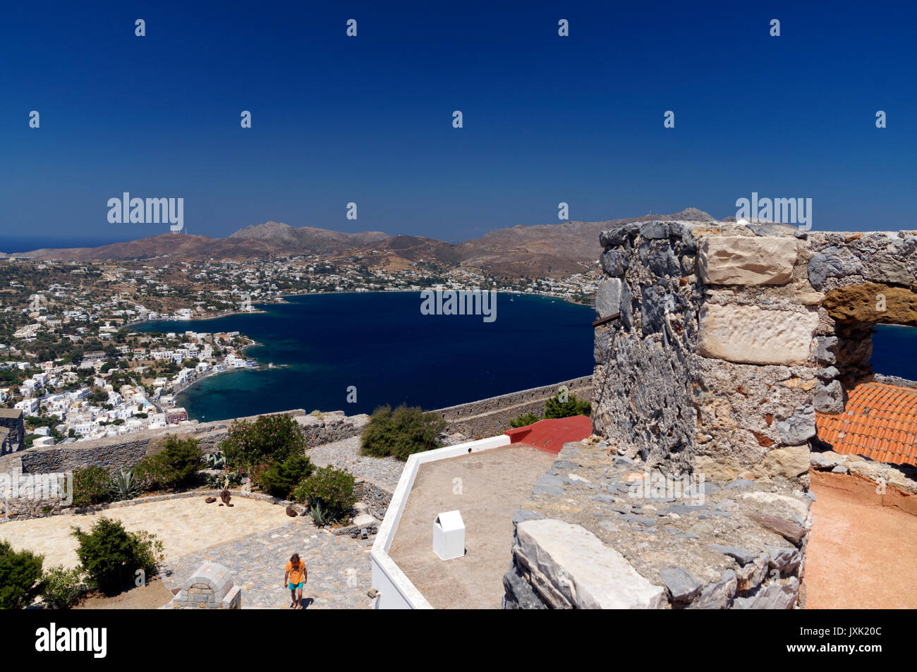 View of Aghia Marina and Alinta Bay from Panteli Castle, Leros ...