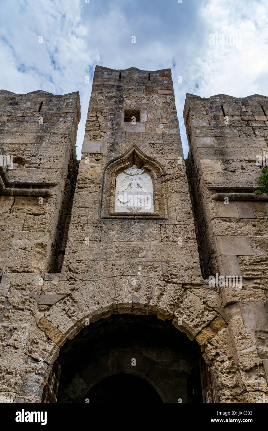 Gate d’Amboise (Ambrose gate) in Rhodes, grand gate below the Palace of ...