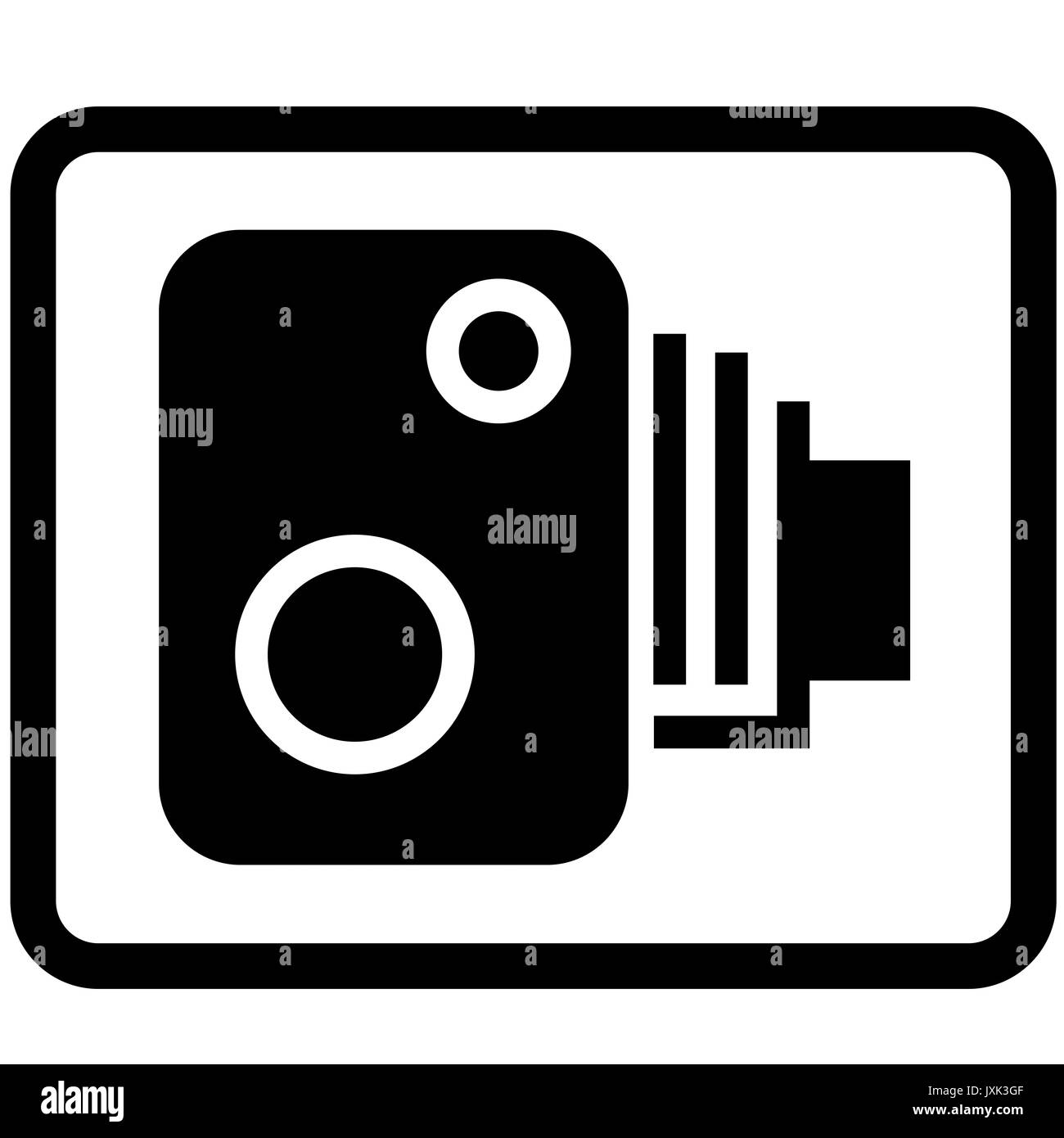 Speed camera sign on road Black and White Stock Photos & Images - Alamy