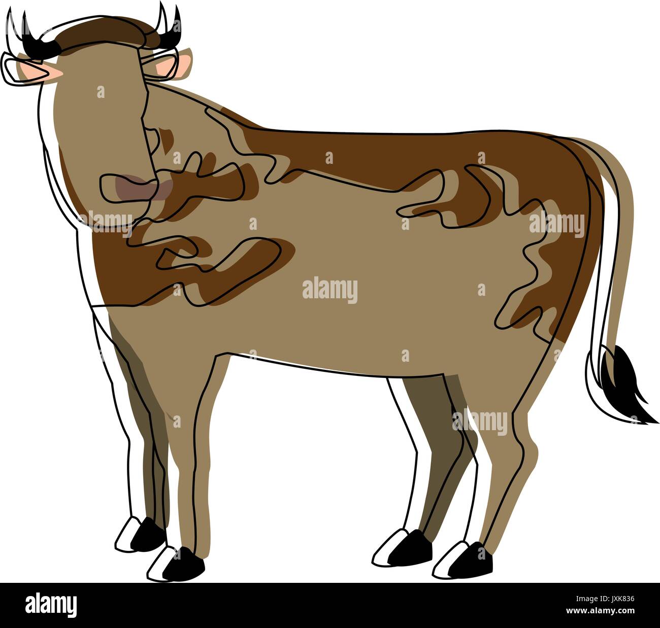 cow animal farm agriculture side view Stock Vector Image & Art - Alamy
