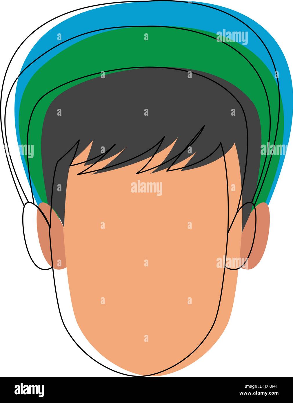 character man face cartoon hair contour Stock Vector Image & Art - Alamy
