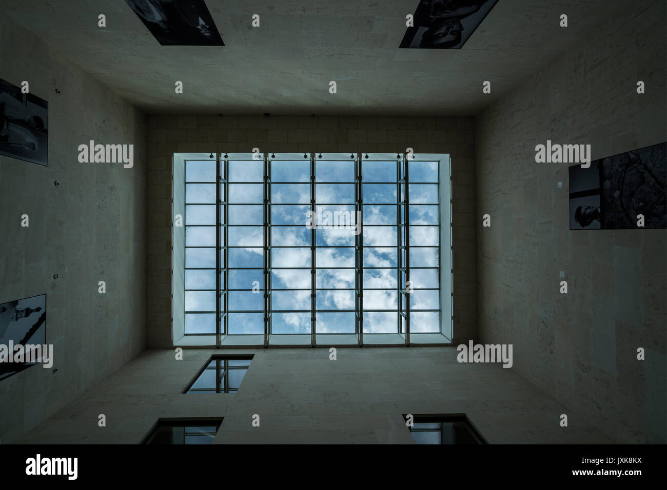 View of the glass window in the ceiling of the Leopold Museum in Vienna ...