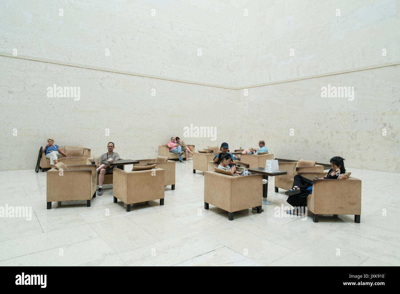 visitors rest in a room of Leopold Museum in Vienna Stock Photo - Alamy