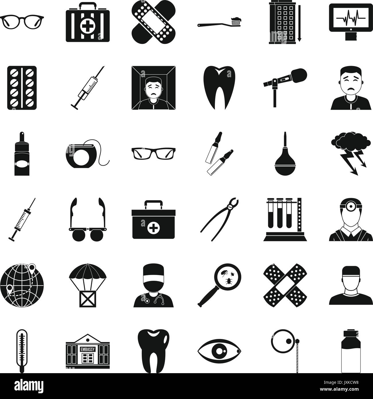 Doctor icons set, simple style Stock Vector Image & Art - Alamy