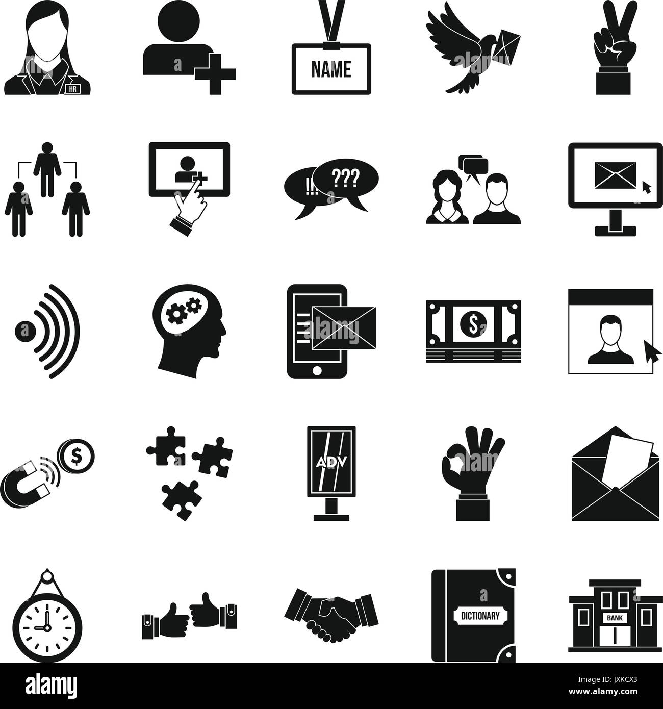 Talk icons set, simple style Stock Vector Image & Art - Alamy