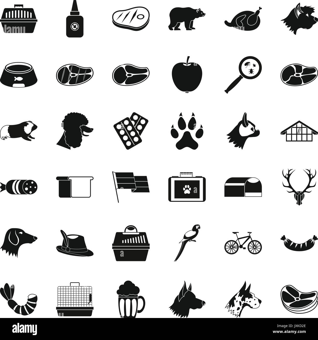 Dog icons set, simple style Stock Vector Image & Art - Alamy