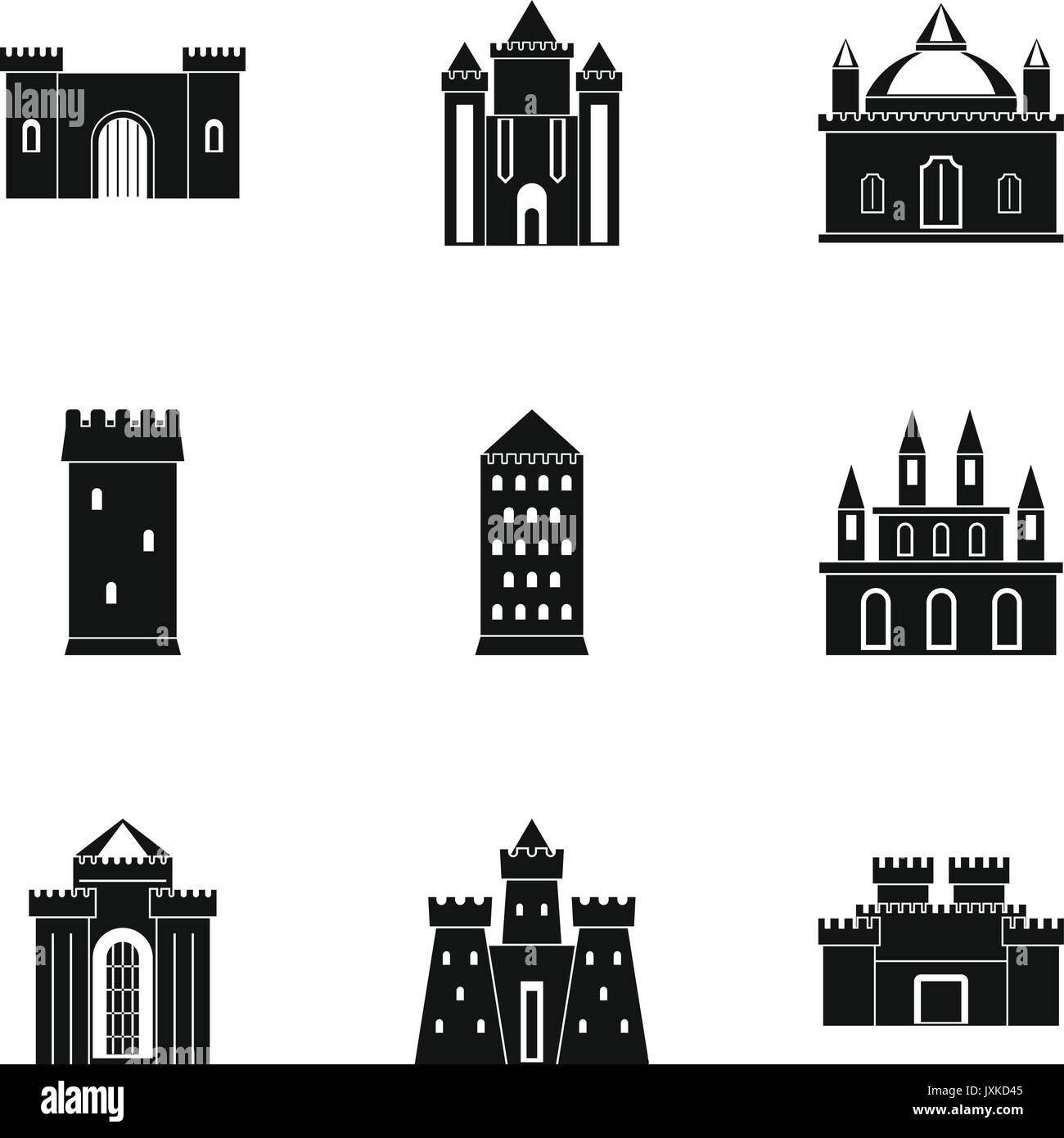 Castles icon set, simple style Stock Vector Image & Art - Alamy