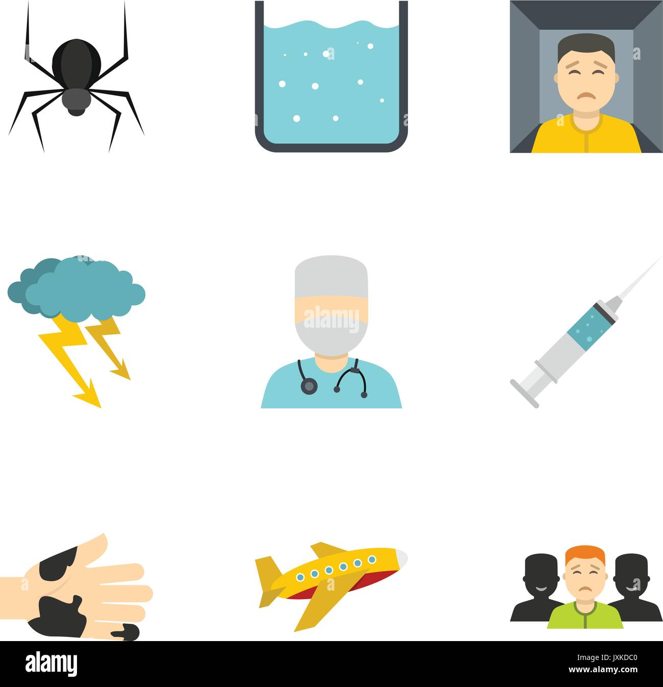Phobia symbols icon set, flat style Stock Vector Image & Art - Alamy