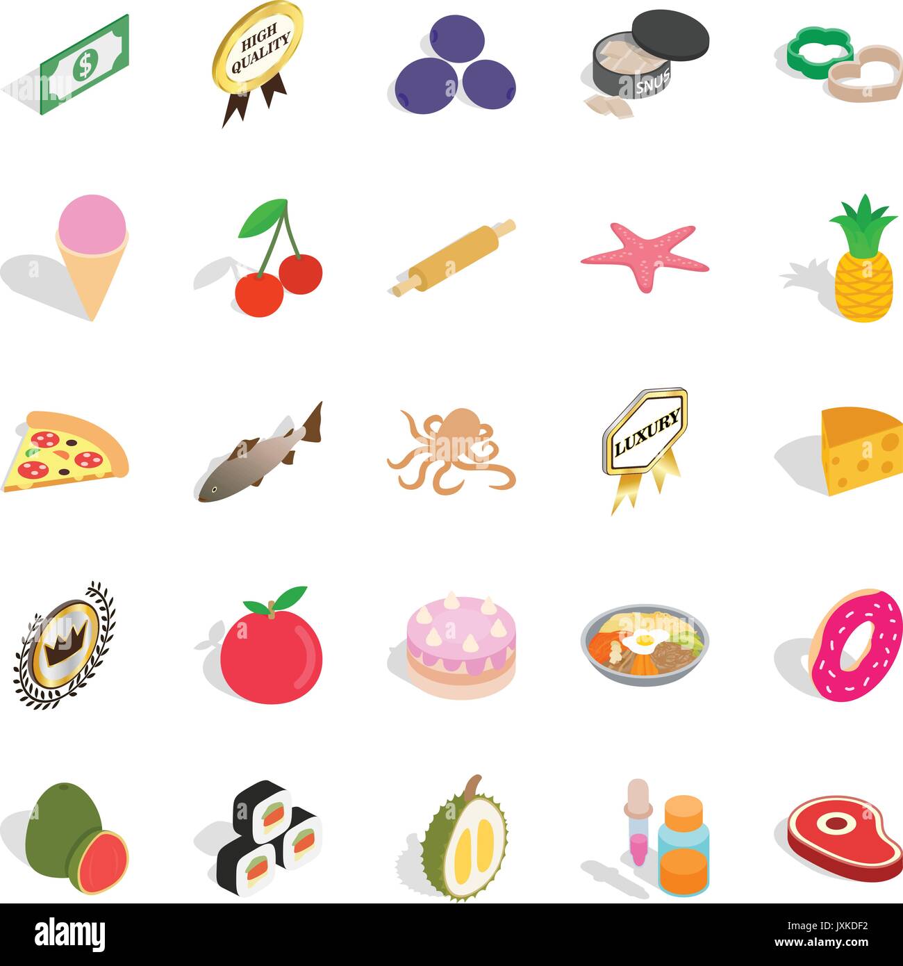 Restaurant food icons set, isometric style Stock Vector Image & Art - Alamy
