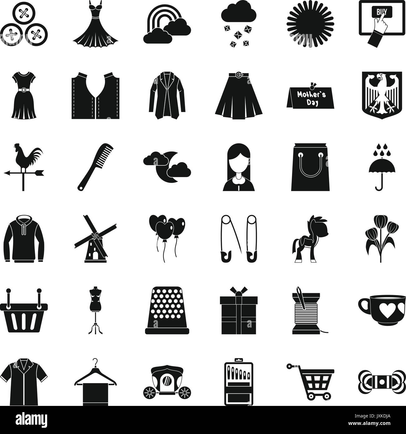 Dress icons set, simple style Stock Vector Image & Art - Alamy