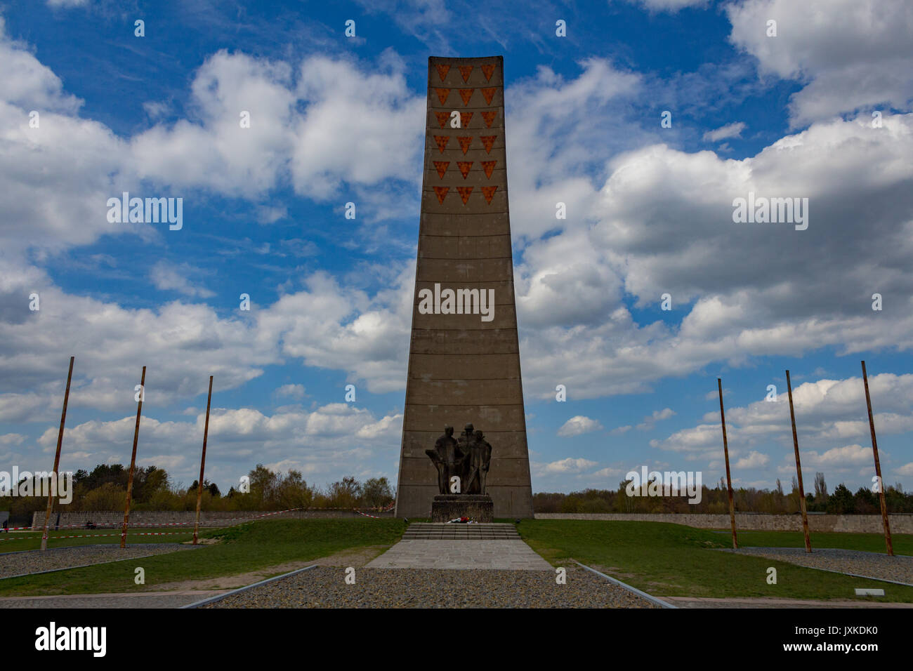 Soviet memorial tower at Sachsenhausen concentration camp memorial site ...