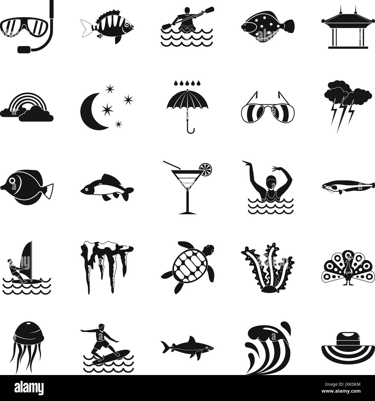 Dip icons set, simple style Stock Vector Image & Art - Alamy