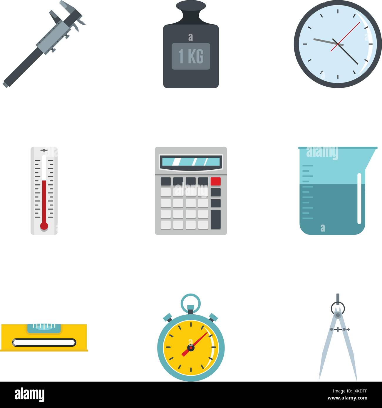 Measure tools icon set, flat style Stock Vector Image & Art - Alamy