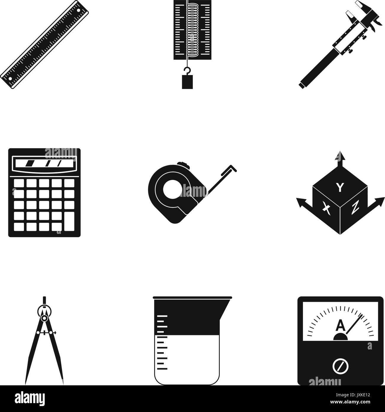 Measurement icon set, simple style Stock Vector Image & Art - Alamy