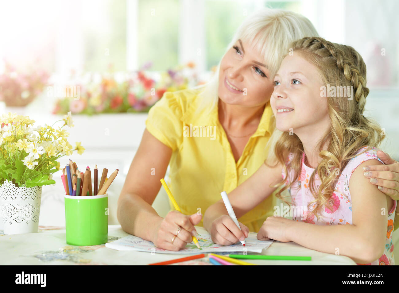 girl doing homework Stock Photo - Alamy