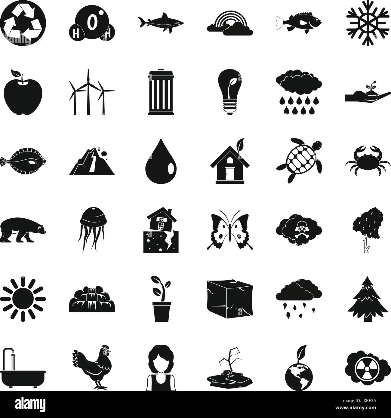 Planet earth icons set, simple style Stock Vector Image & Art - Alamy