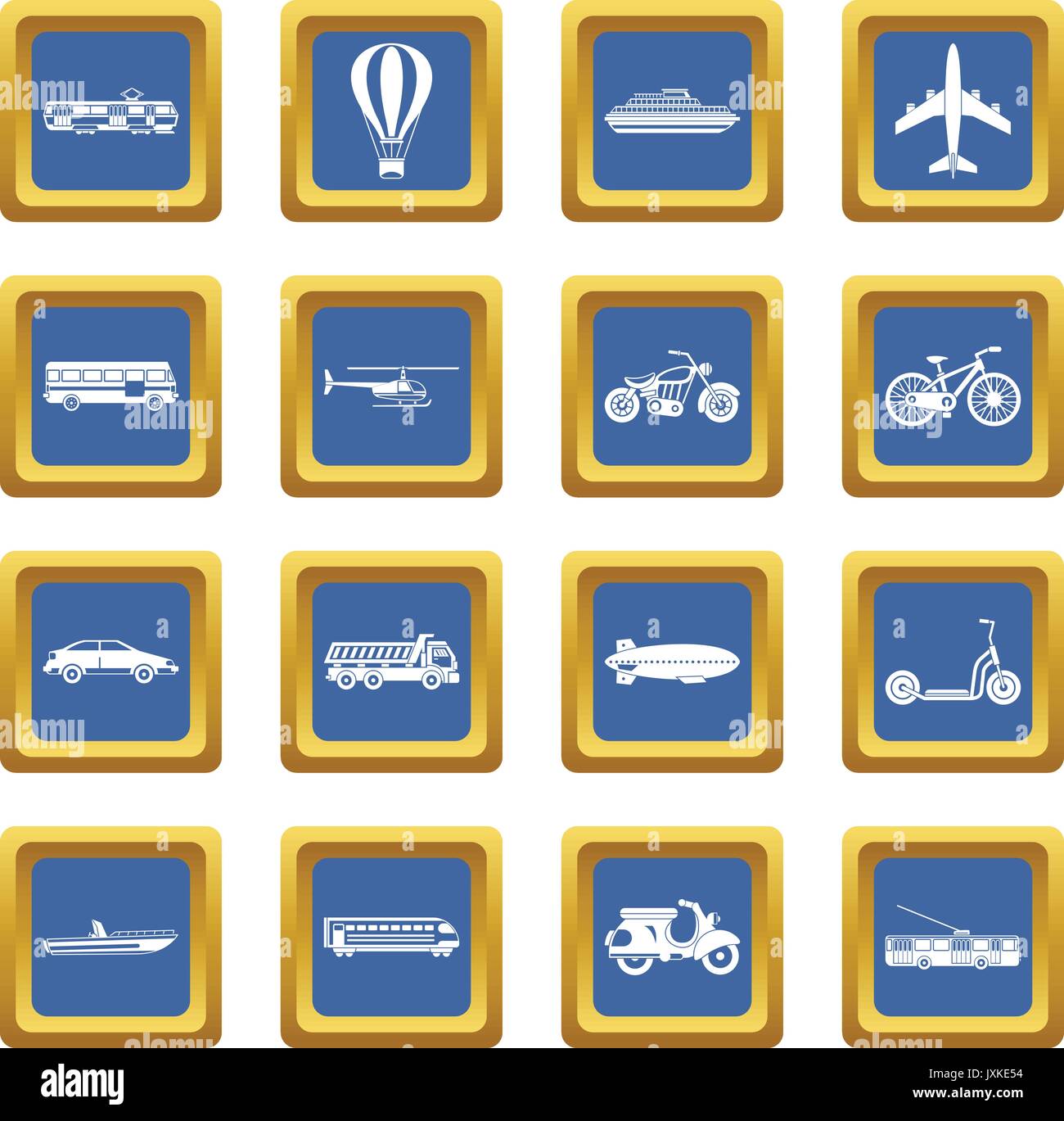 Transportation icons set blue Stock Vector Image & Art - Alamy