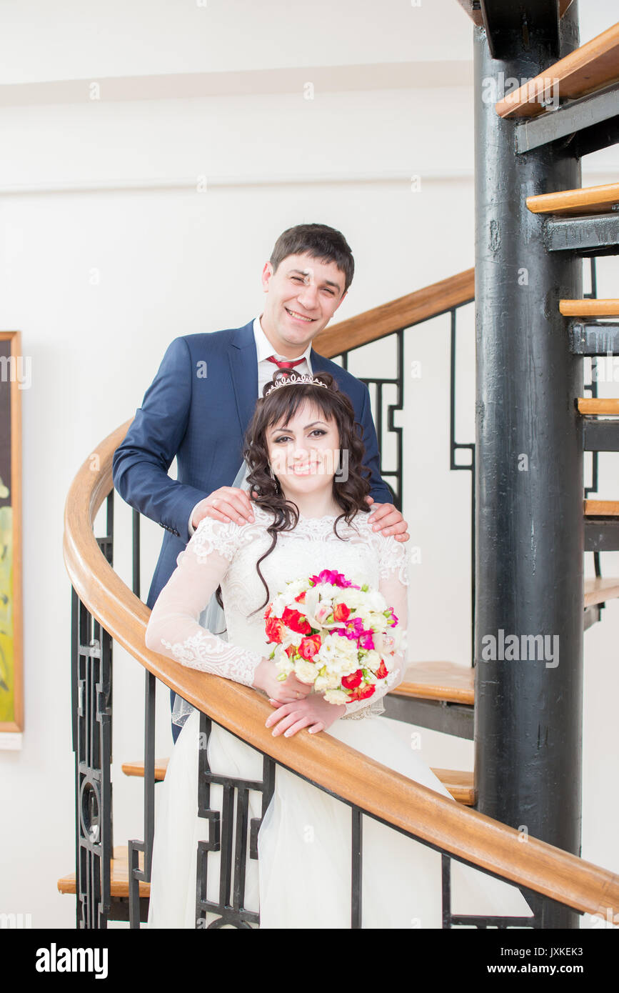 Beautiful married couple in the wedding day Stock Photo - Alamy