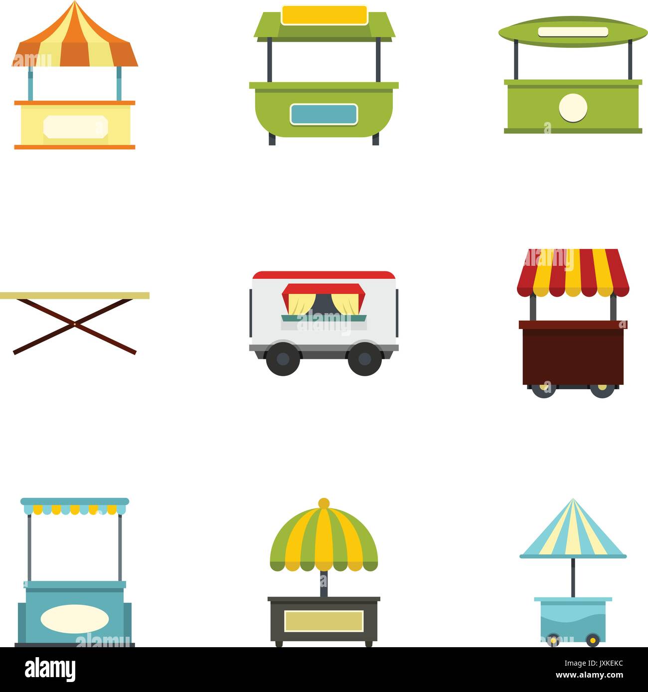 Street stall icon set, flat style Stock Vector Image & Art - Alamy