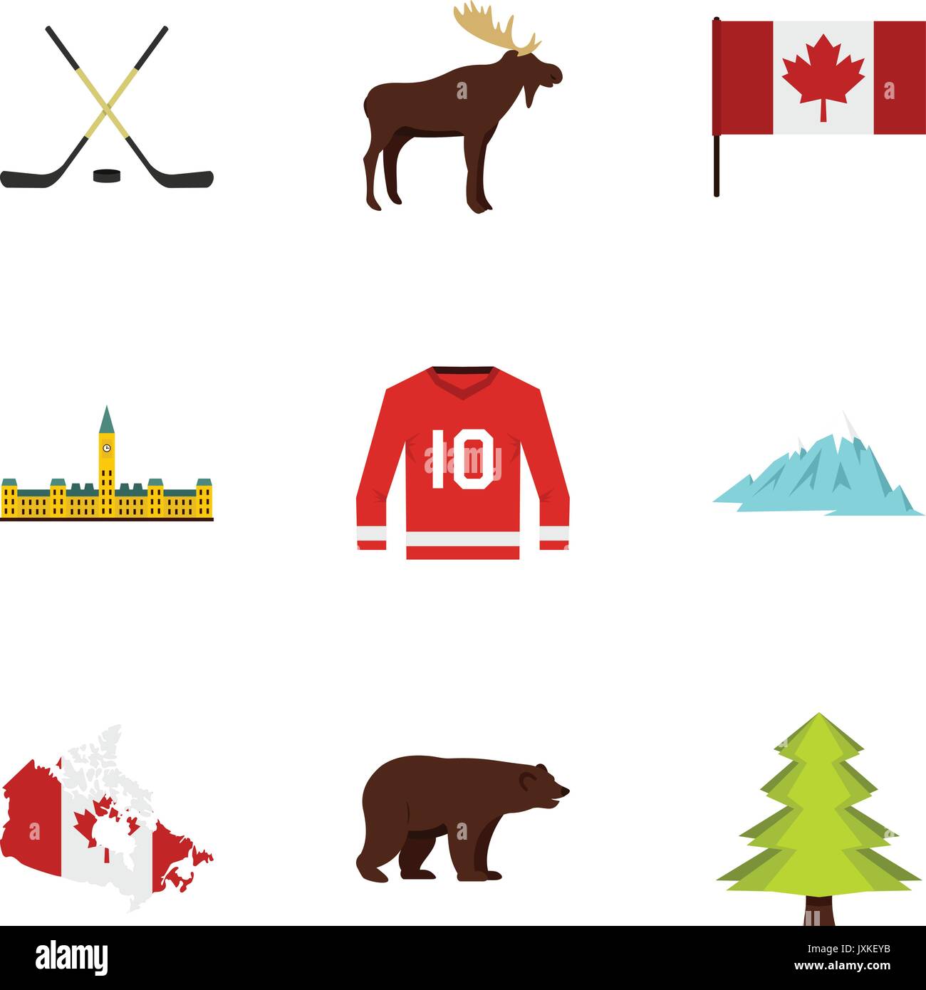 Canada icon set, flat style Stock Vector Image & Art - Alamy