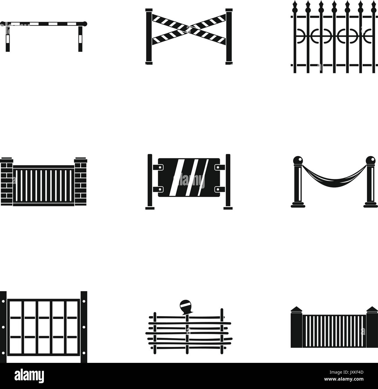 Urban fence icons set, simple style Stock Vector Image & Art - Alamy