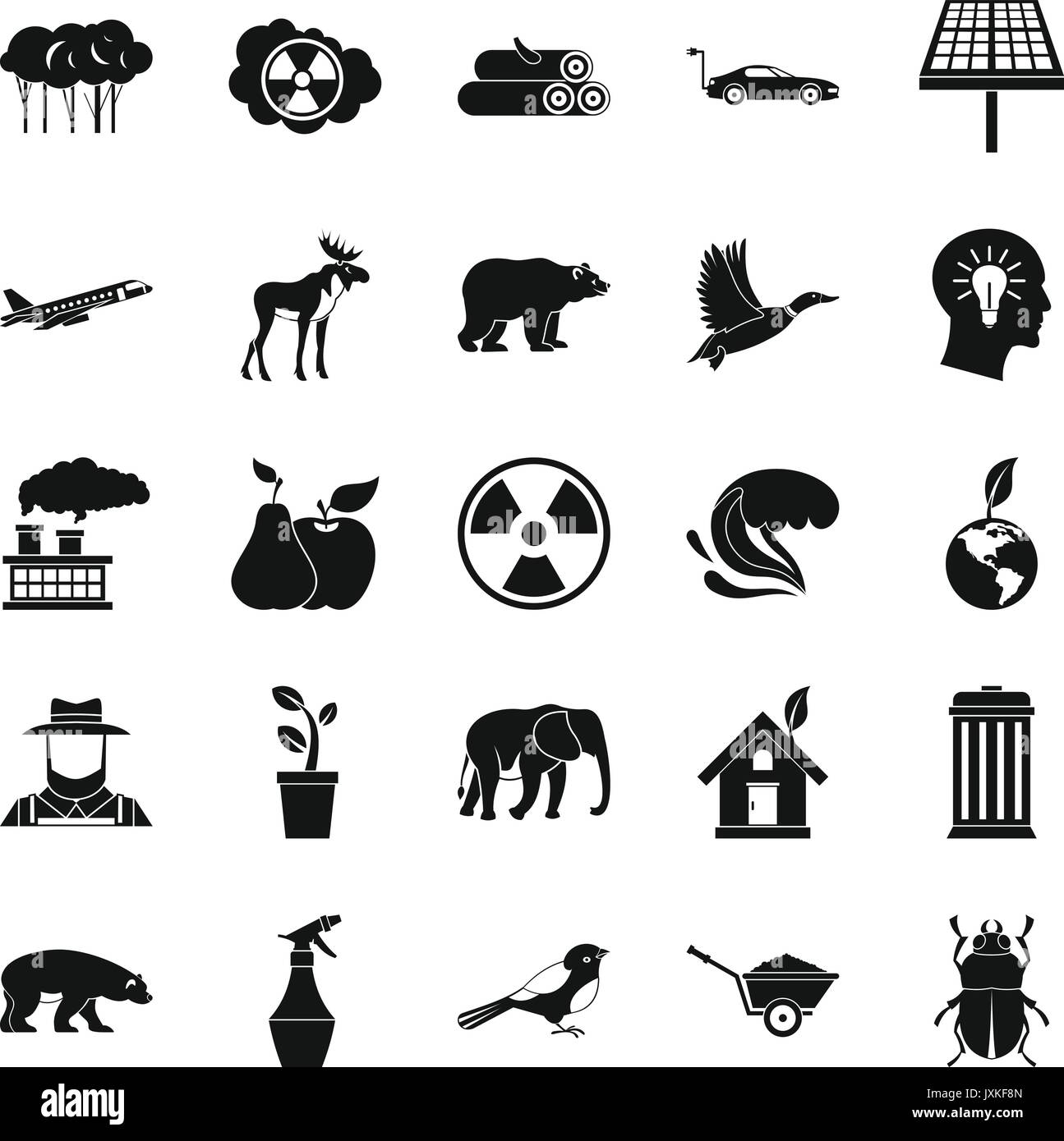 Resources icons set, simple style Stock Vector Image & Art - Alamy