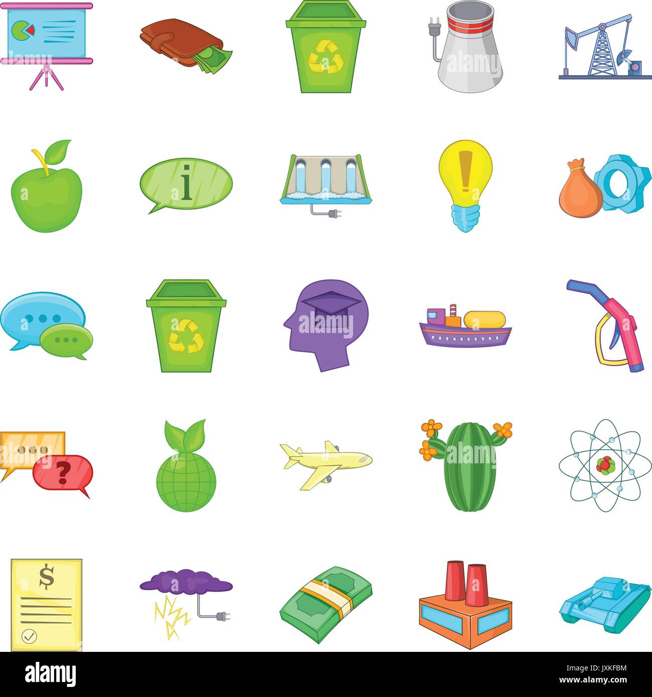 Recycling icons set, cartoon style Stock Vector Image & Art - Alamy