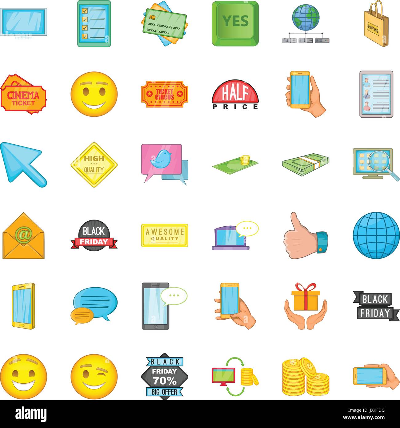 Ecommerce icons set, cartoon style Stock Vector Image & Art - Alamy