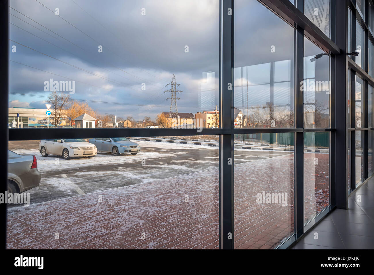 Modern building wall made of glass Stock Photo - Alamy