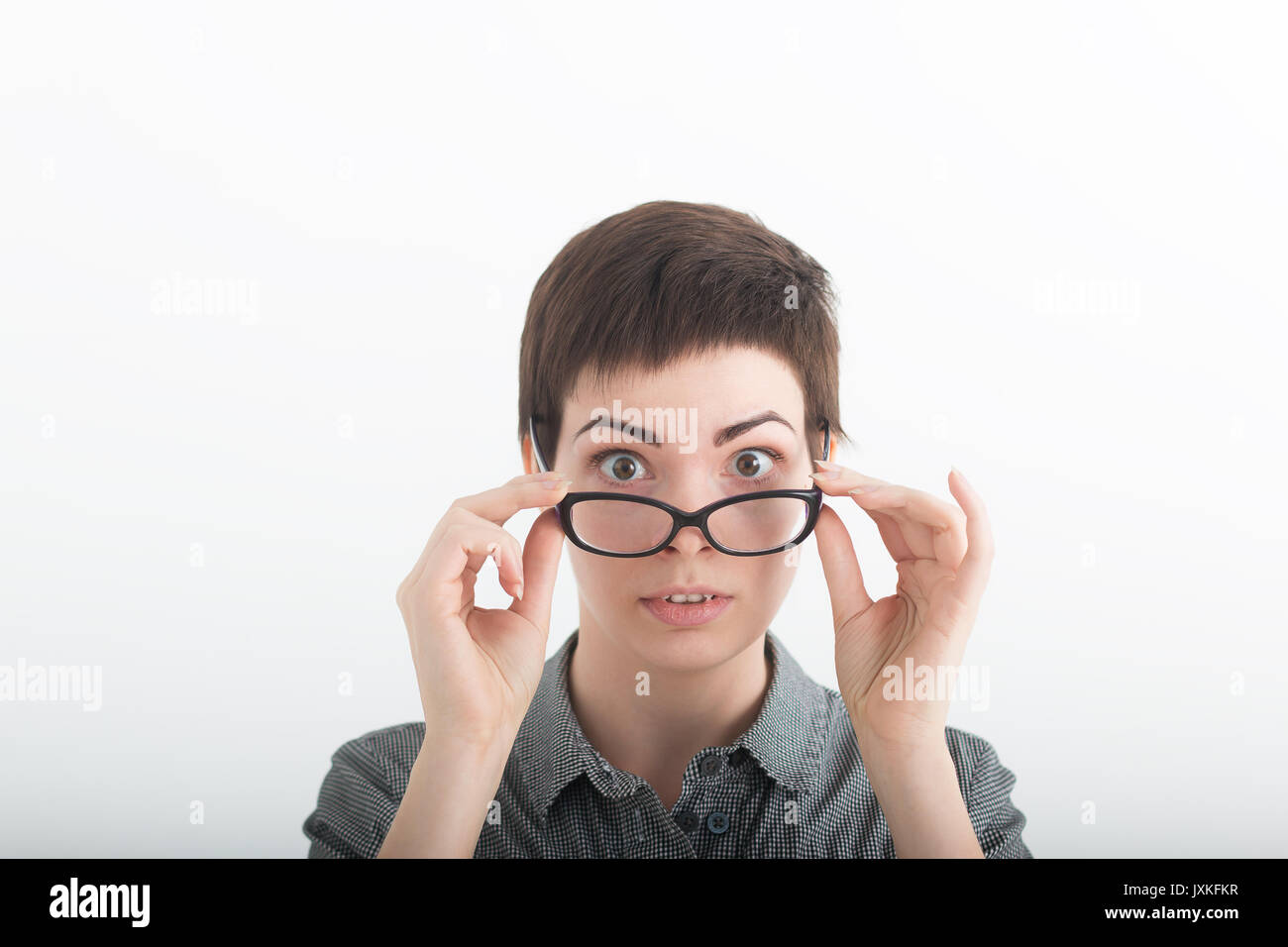 Strict looking woman hi-res stock photography and images - Alamy