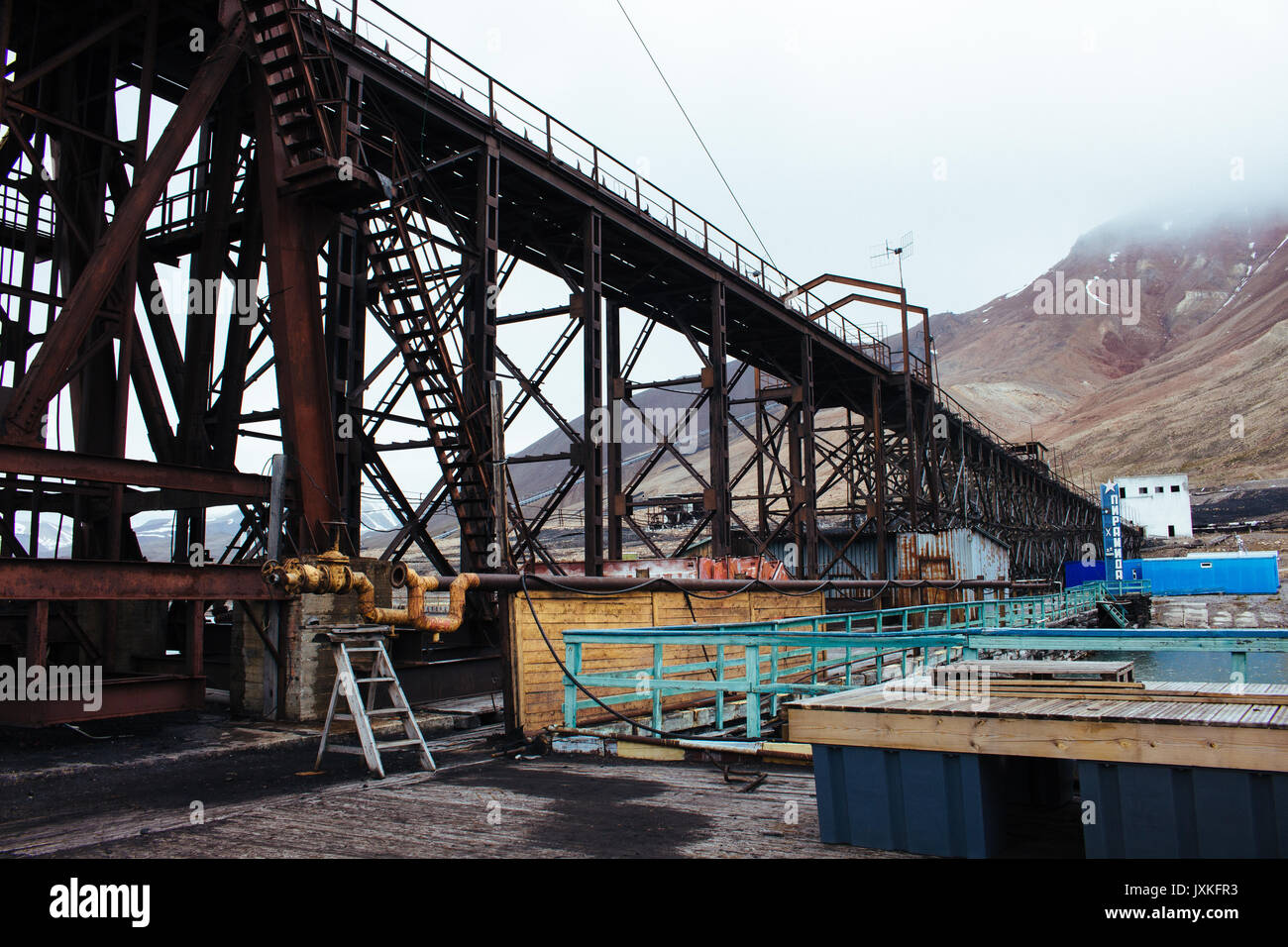 Former Soviet Loading Docks - Pyramiden, Svalbard Stock Photo - Alamy