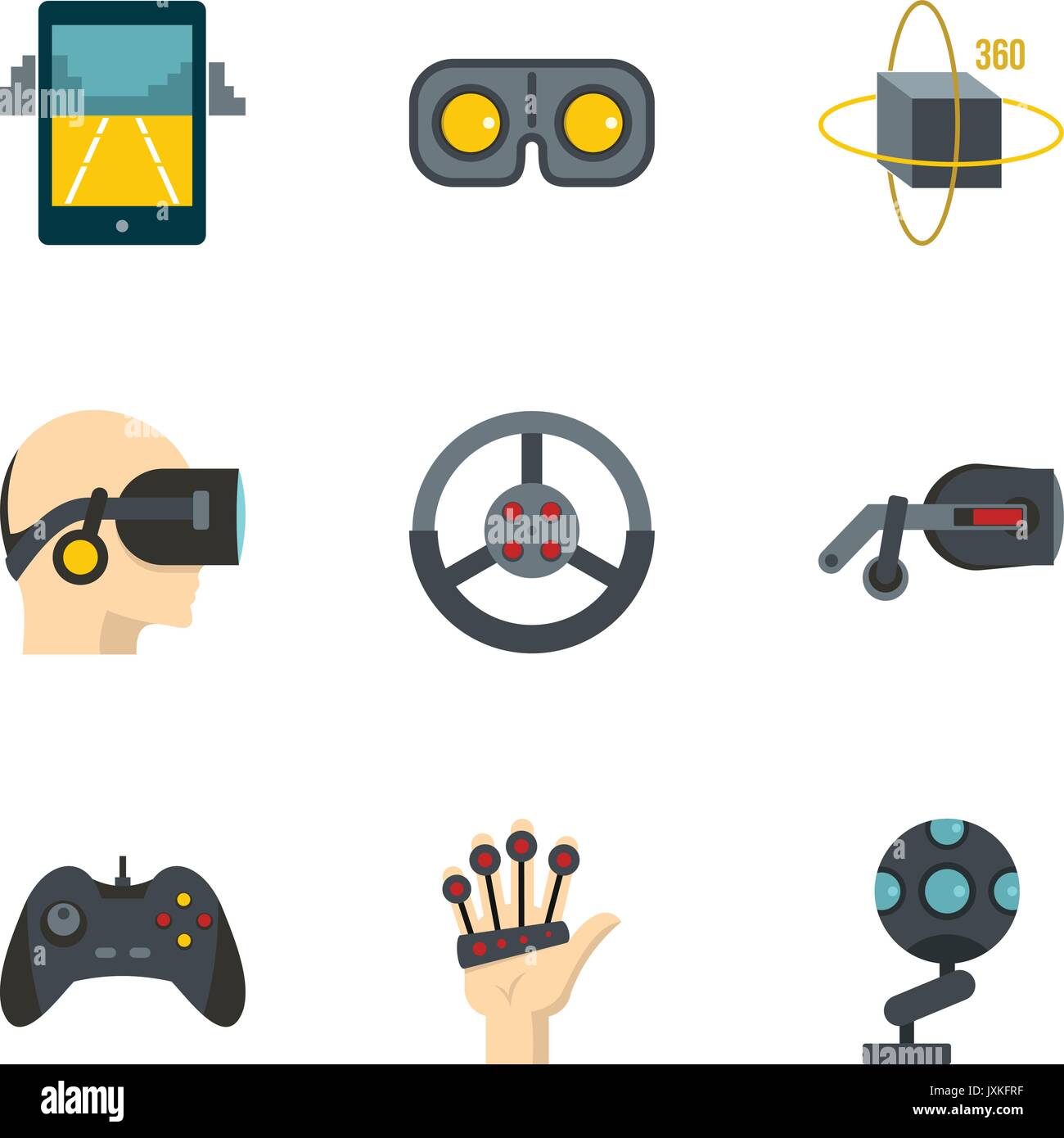 Augmented reality icons set, flat style Stock Vector Image & Art - Alamy