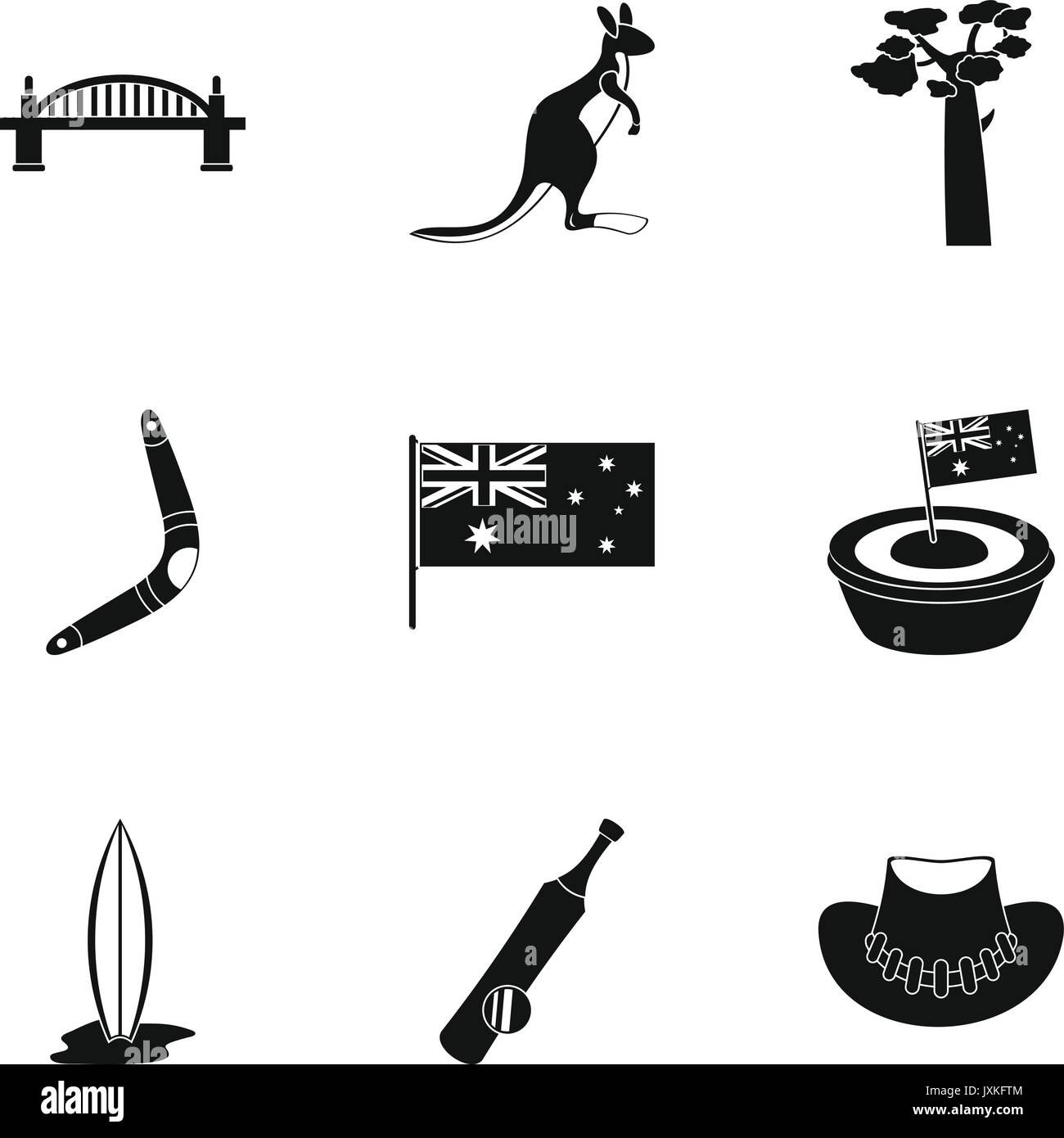 Landmarks of Australia icon set, simple style Stock Vector Image & Art ...