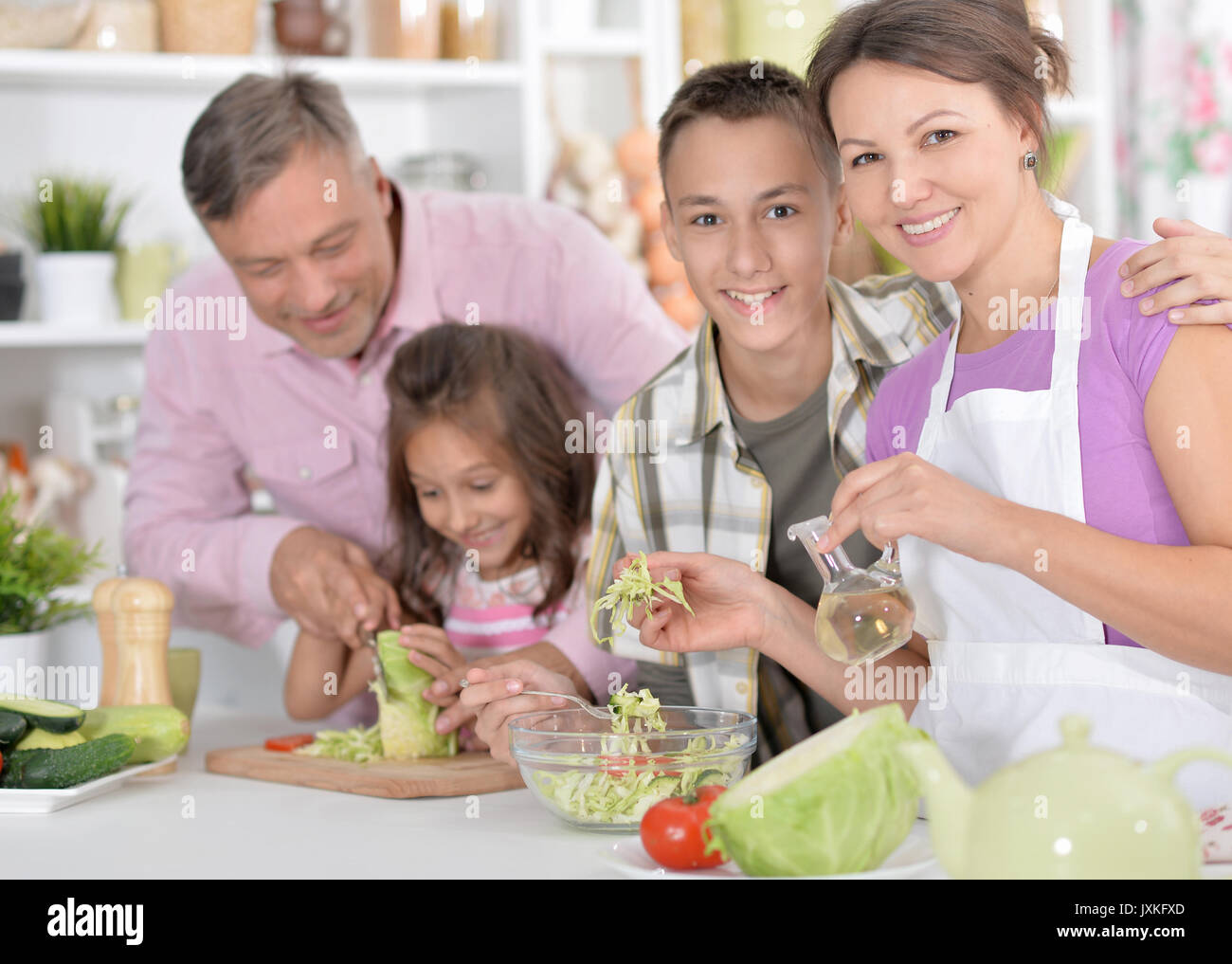 Father son cooking vegetables hi-res stock photography and images - Alamy