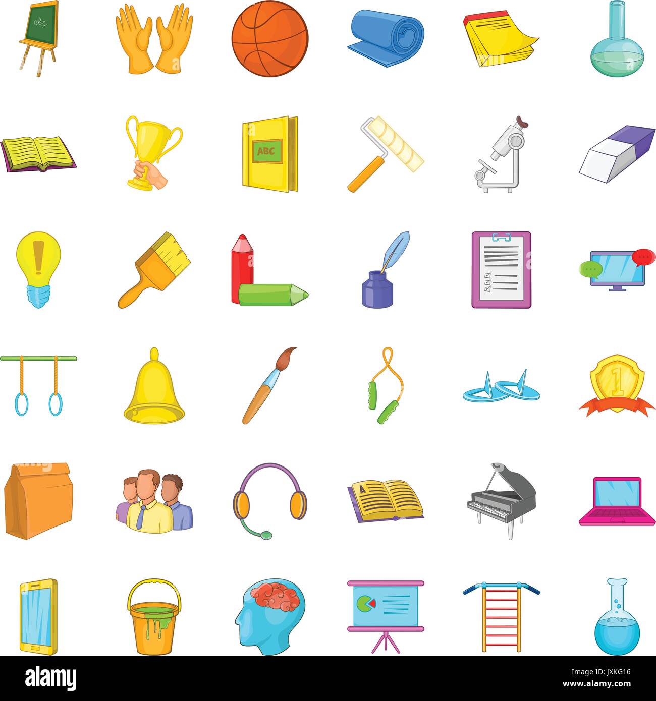 Education icons set, cartoon style Stock Vector Image & Art - Alamy