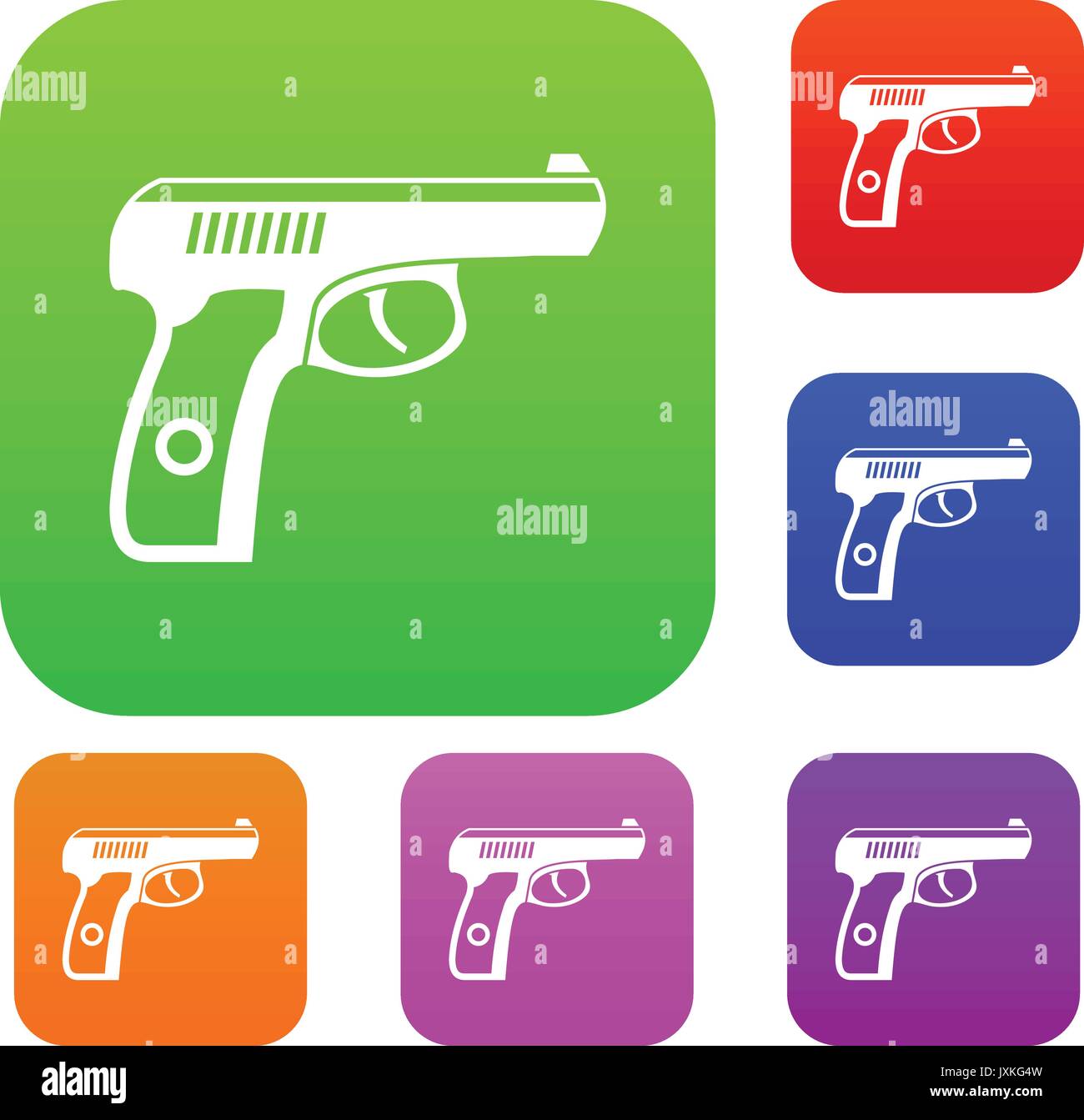 Gun set collection Stock Vector Image & Art - Alamy