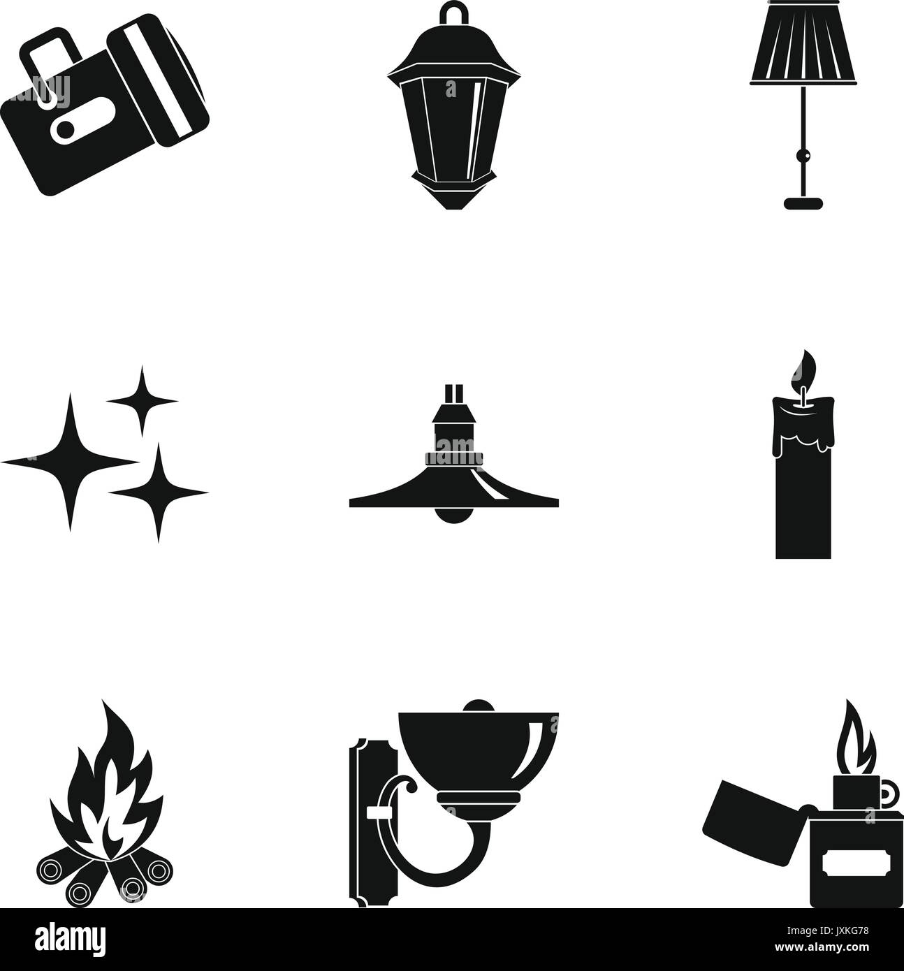 Sources of light icon set, simple style Stock Vector Image & Art - Alamy