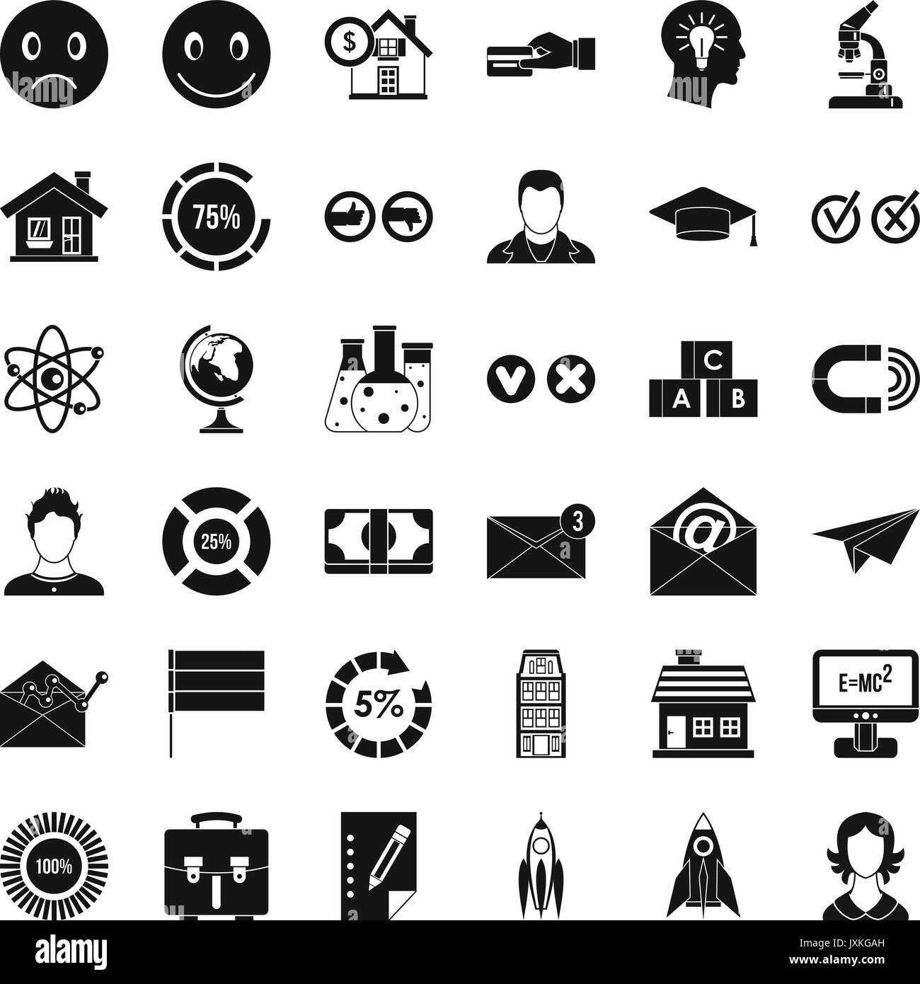 Elearning icons set, simple style Stock Vector Image & Art - Alamy