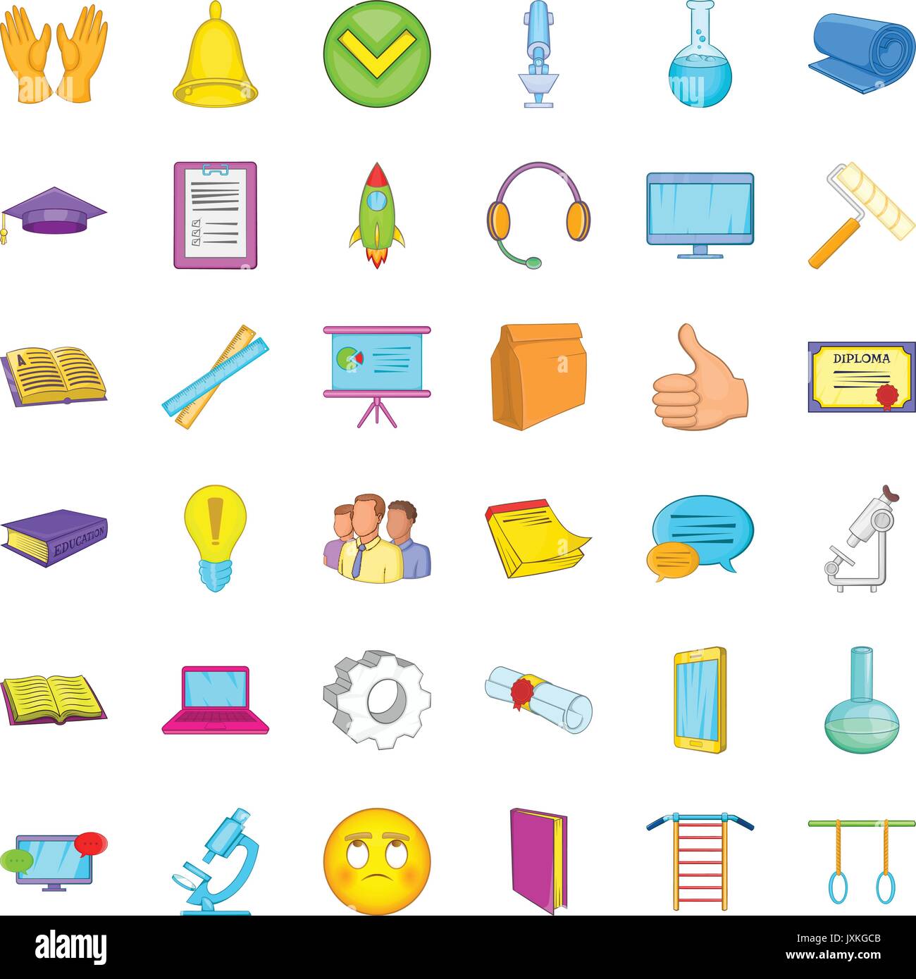 Elearning icons set, cartoon style Stock Vector Image & Art - Alamy