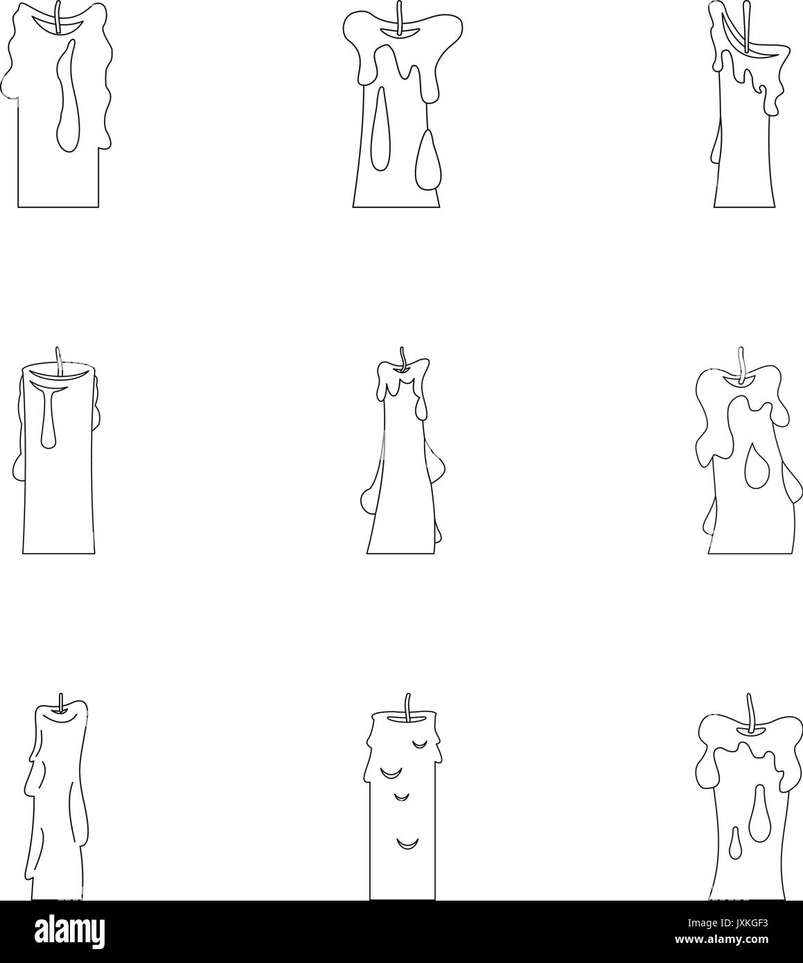 Candle forms icon set, outline style Stock Vector Image & Art - Alamy
