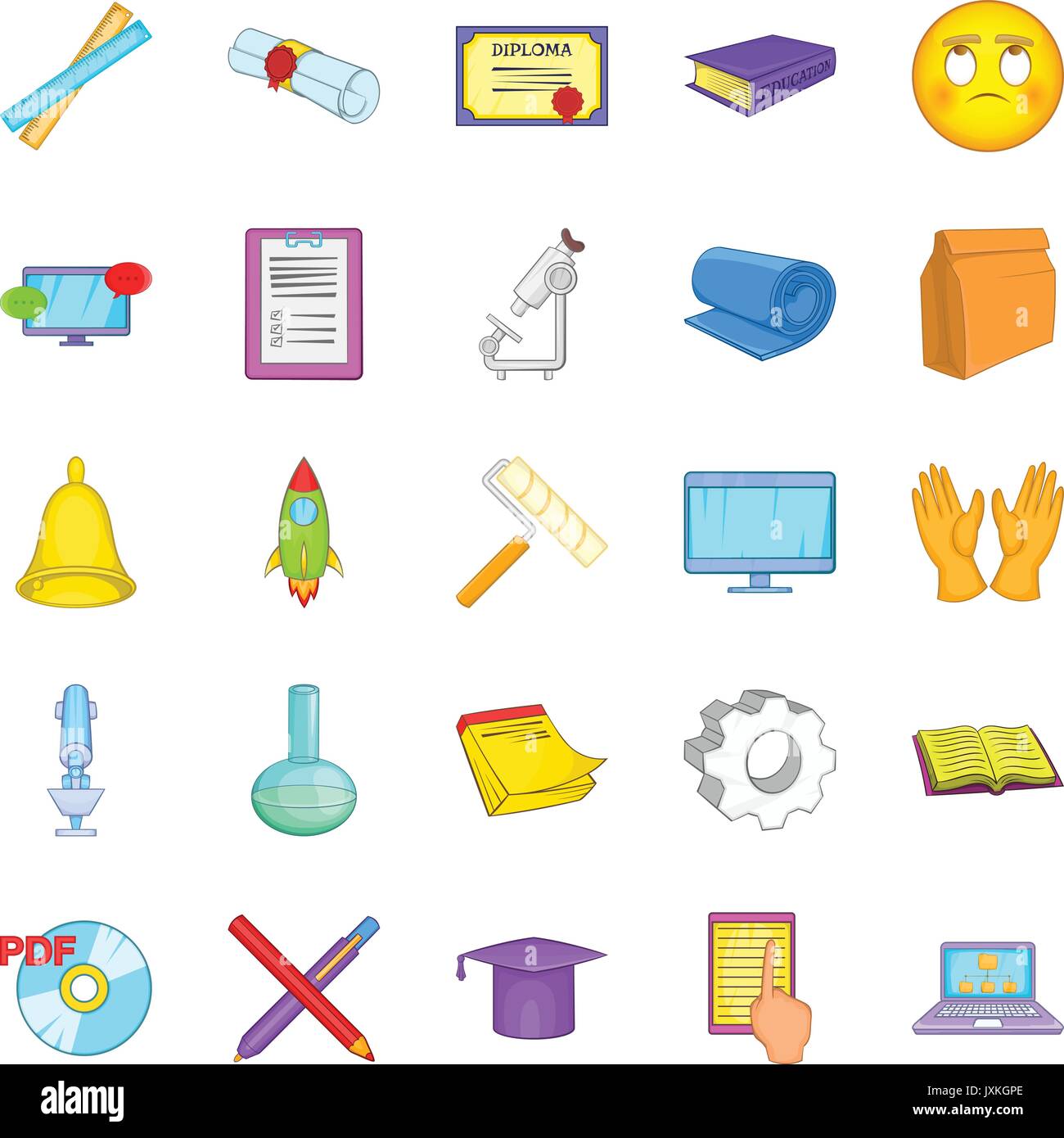 Researcher icons set, cartoon style Stock Vector Image & Art - Alamy