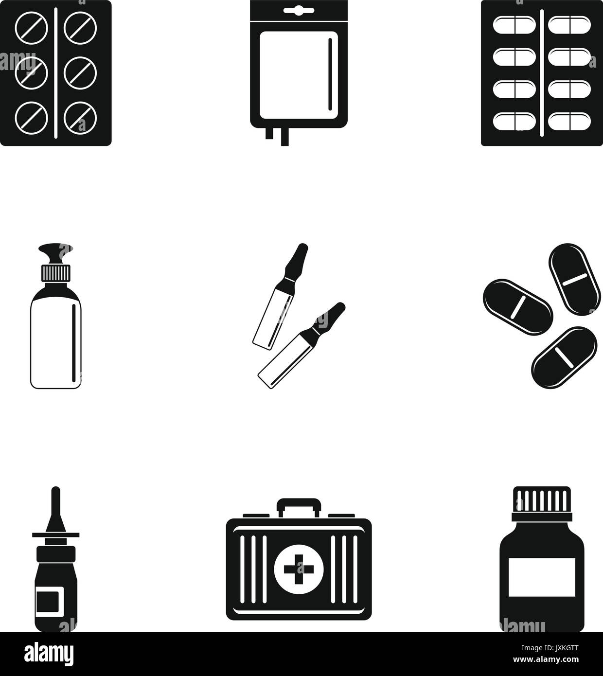 Medication icon set, simple style Stock Vector Image & Art - Alamy