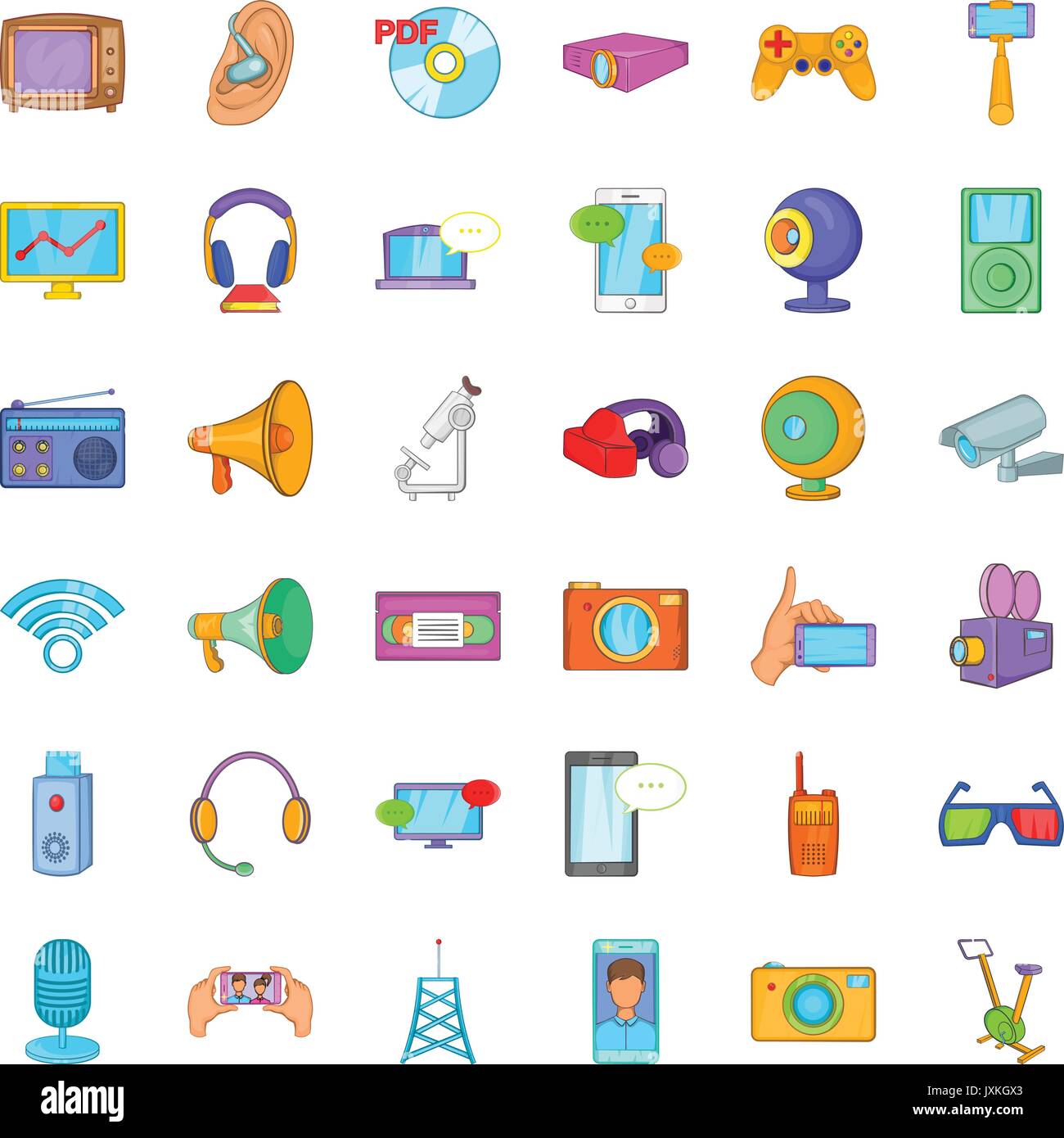 Electronic gadget icons set, cartoon style Stock Vector Image & Art - Alamy