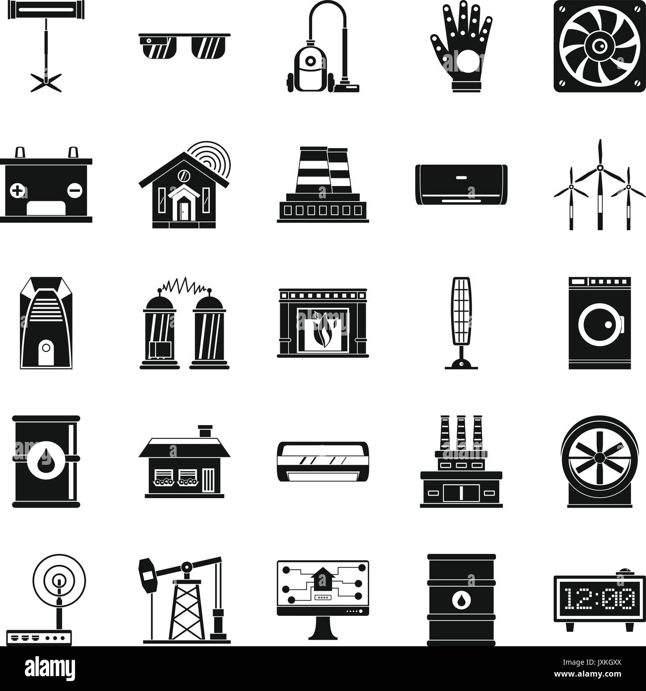 Generator icons set, simple style Stock Vector Image & Art - Alamy
