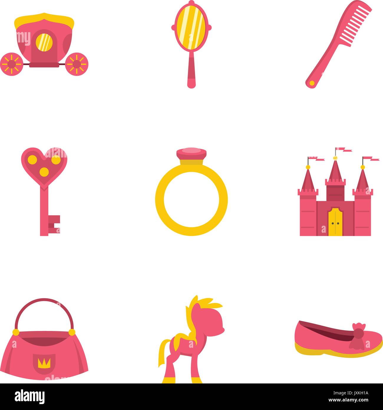 Princess things icon set, flat style Stock Vector Image & Art - Alamy