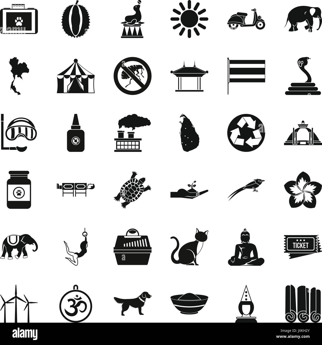 Elephant icons set, simple style Stock Vector Image & Art - Alamy