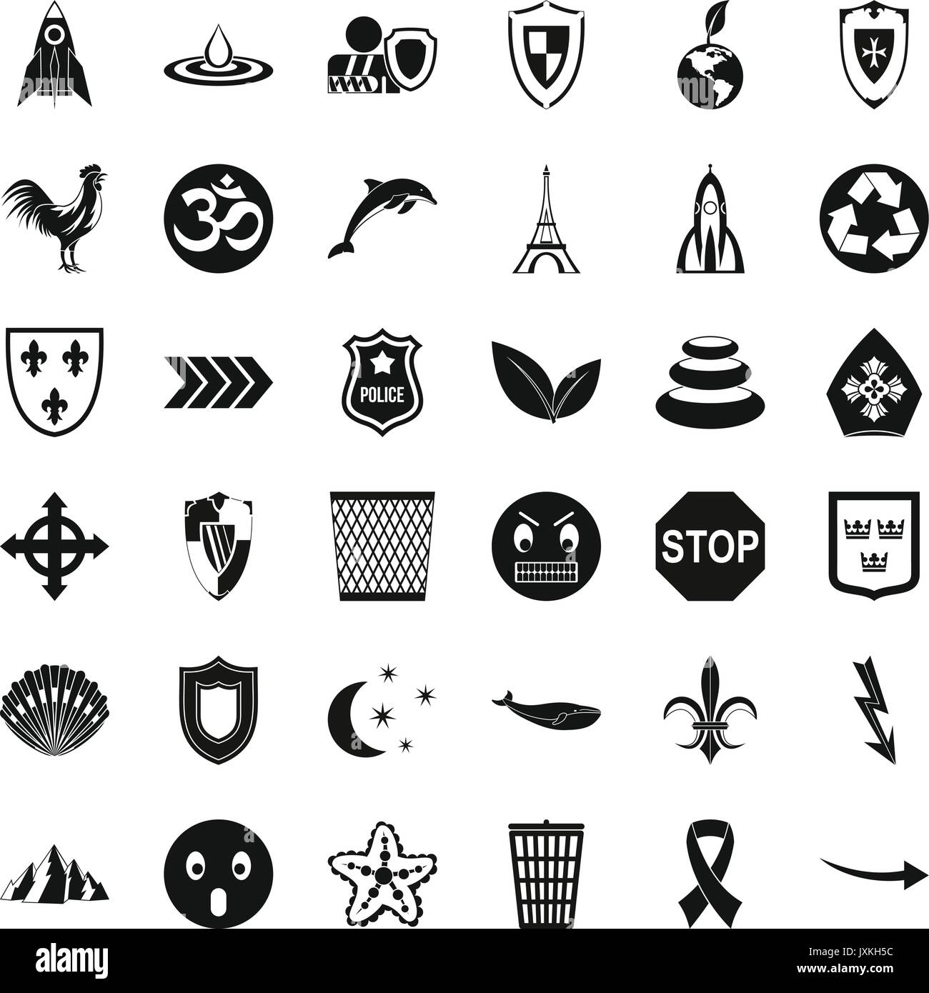 Emblem icons set, simple style Stock Vector Image & Art - Alamy