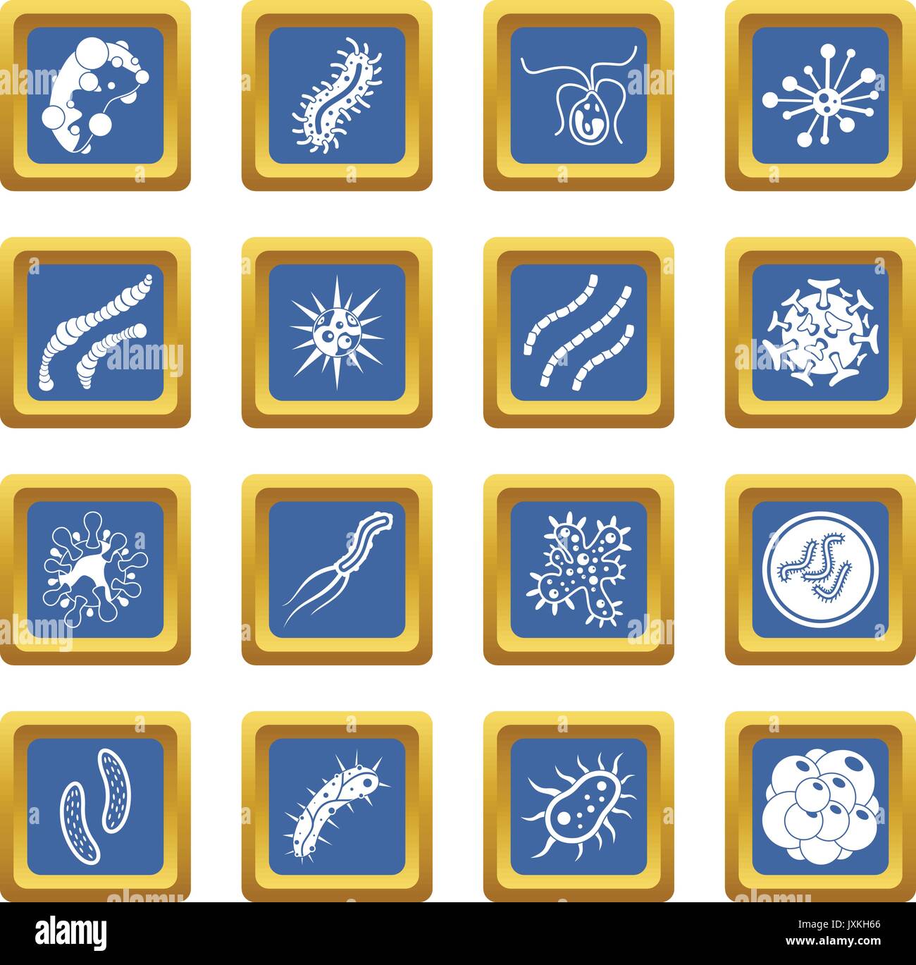 Virus bacteria icons set blue Stock Vector Image & Art - Alamy